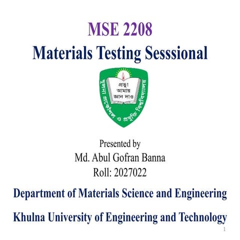 Materials Testing Lab Presentation | PPTX