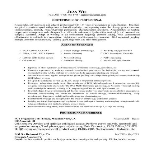 Resume Jean Wei 111616 | PDF