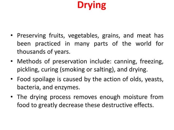 Home Drying of Food Material | PPT
