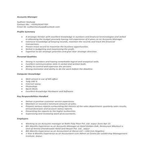 Sudheer Resume | PDF | Business Administration | Business