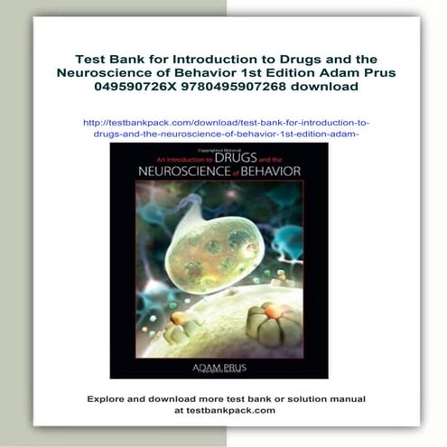Test Bank for Introduction to Drugs and the Neuroscience of Behavior ...