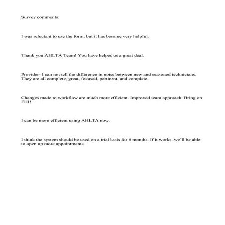 Survey comments | DOC