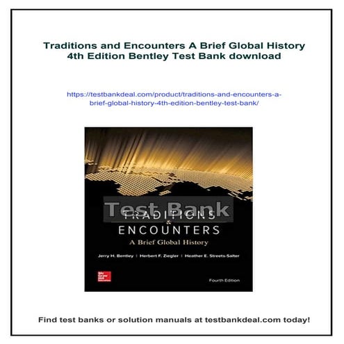 Traditions and Encounters A Brief Global History 4th Edition Bentley ...