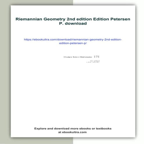Riemannian Geometry 2nd edition Edition Petersen P. | PDF