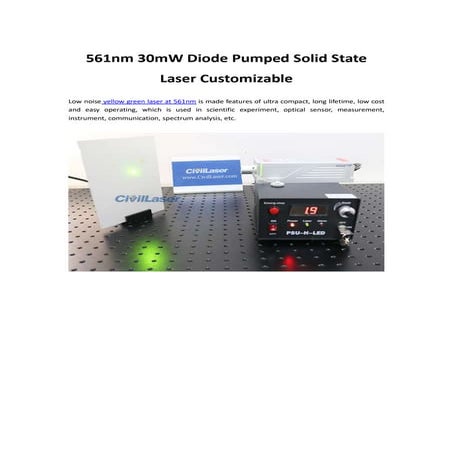 561nm 30mW Yellow Green DPSS Laser System | DOC