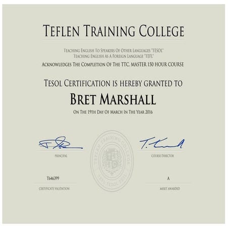 TEFL Certificate Merit Award | PPT