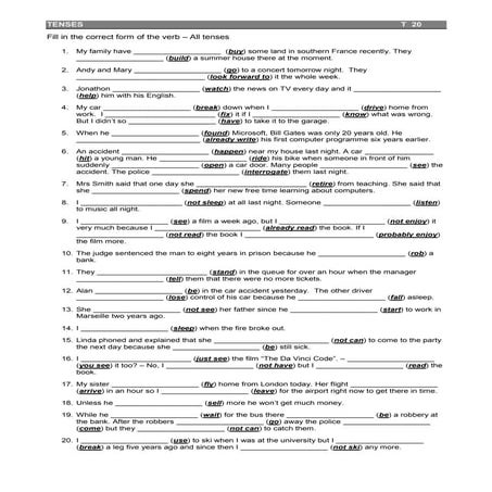 All tenses worksheets | DOCX