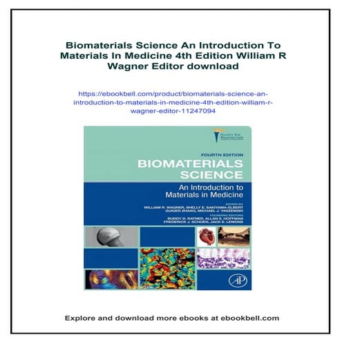 Biomaterials Science An Introduction To Materials In Medicine 4th Edition William R Wagner ...
