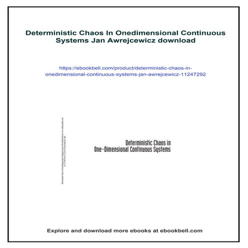 Deterministic Chaos In Onedimensional Continuous Systems Jan Awrejcewicz | PDF