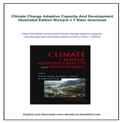 Climate Change Adaptive Capacity And Development Illustrated Edition ...
