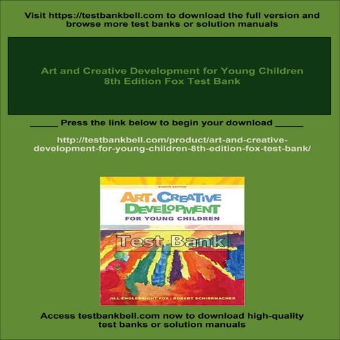 Art and Creative Development for Young Children 8th Edition Fox Test ...