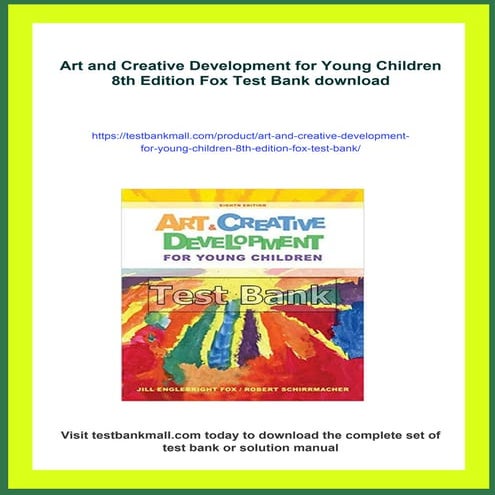 Art and Creative Development for Young Children 8th Edition Fox Test ...