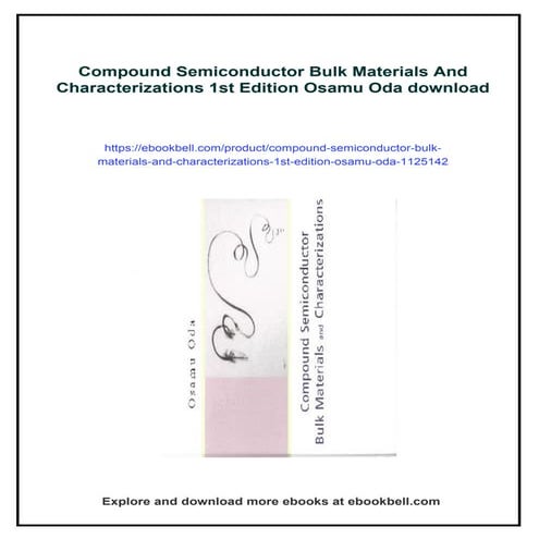 Compound Semiconductor Bulk Materials And Characterizations 1st Edition ...