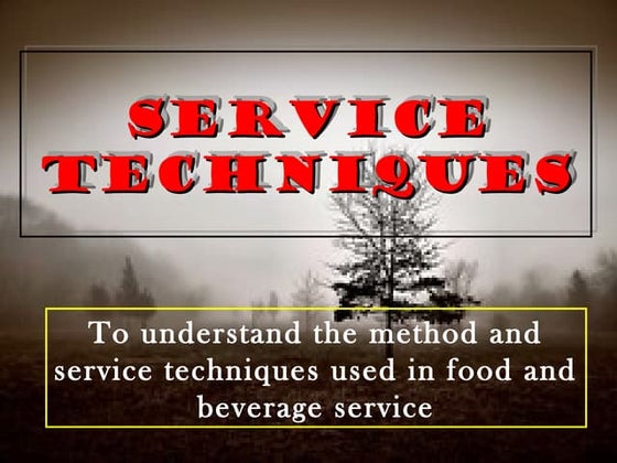 Steps of Service - Service Sequence in a restaurant | PPTX