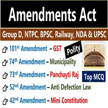 All major amendments made in our constitution of india | PDF | Law