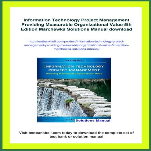 Information Technology Project Management Providing Measurable Organizational Value 5th Edition ...