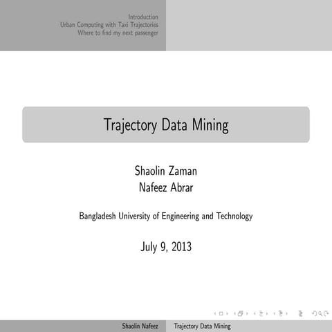 Trajectory Data Mining | PDF | Databases | Computer Software and ...