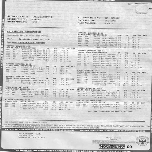 UCI Cred Transcript | PDF