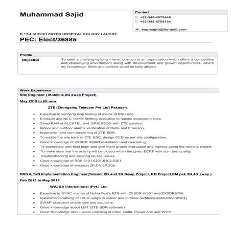 SAJID CV | DOC