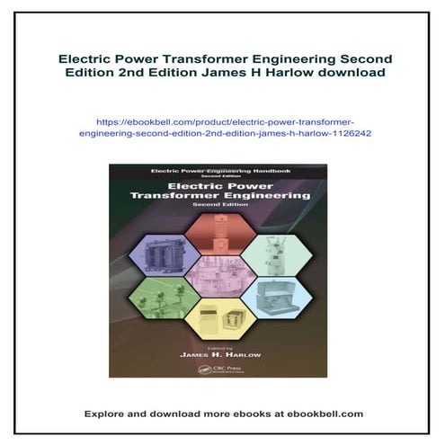 Electric Power Transformer Engineering Second Edition 2nd Edition James H Harlow | PDF