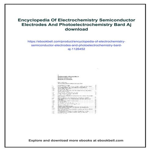 Encyclopedia Of Electrochemistry Semiconductor Electrodes And ...