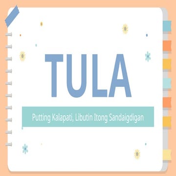 ARALIN SA filipino-tula AT MGA URI NG TULA | PPT