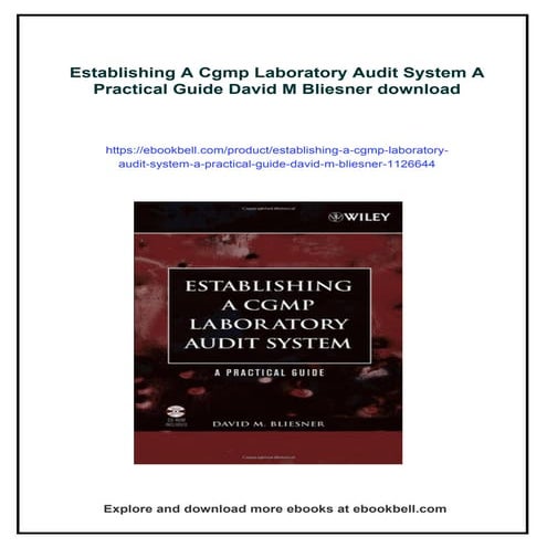 Establishing A Cgmp Laboratory Audit System A Practical Guide David M ...