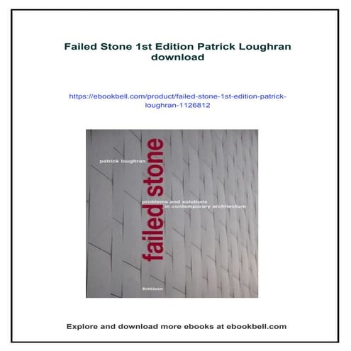 Failed Stone 1st Edition Patrick Loughran | PDF