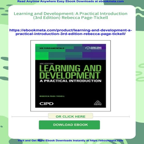 Learning And Development A Practical Introduction 3rd Edition