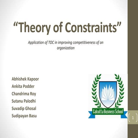 Theory of Constraints | PPT