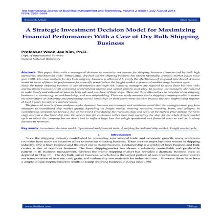 A Strategic Investment Decision Model for Maximizing Financial ...