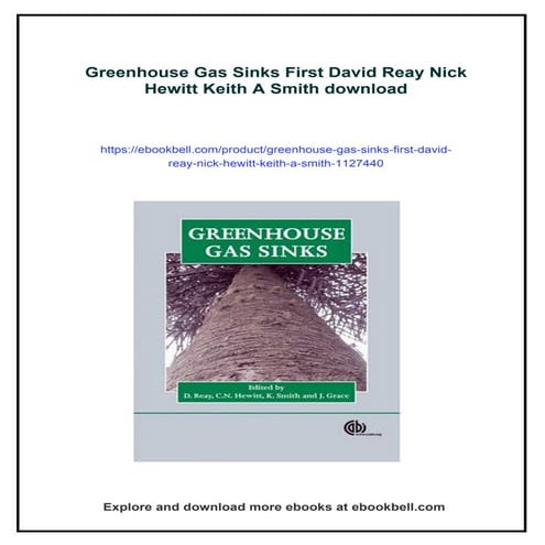 Greenhouse Gas Sinks First David Reay Nick Hewitt Keith A Smith | PDF