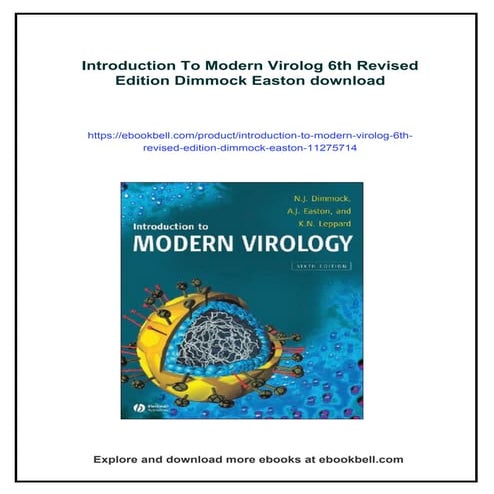 Introduction To Modern Virolog 6th Revised Edition Dimmock Easton | PDF