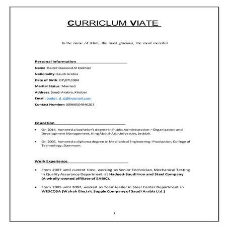 Bader Aldakhiel CV | DOCX
