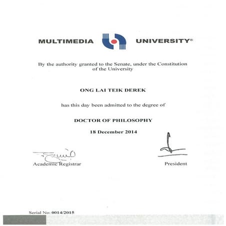 PhD MMU Cert and Transcript | PDF