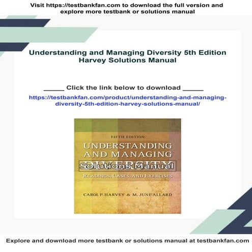 Understanding and Managing Diversity 5th Edition Harvey Solutions ...