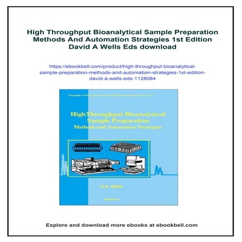 High Throughput Bioanalytical Sample Preparation Methods And Automation Strategies 1st Edition ...