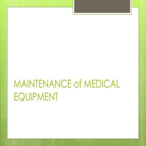 Maintenance Management (presentation) | PPTX