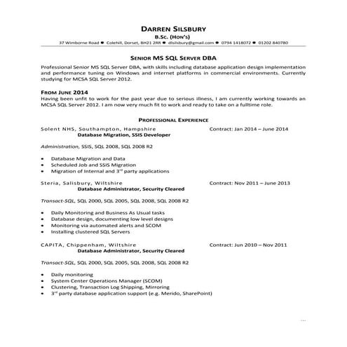 DSilsbury_SQLDBA | PDF