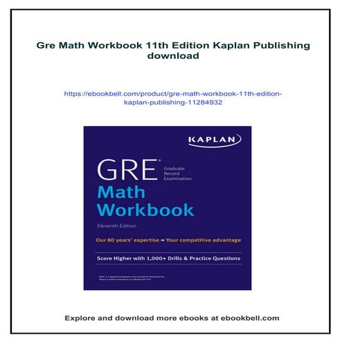 Gre Math Workbook 11th Edition Kaplan Publishing | PDF