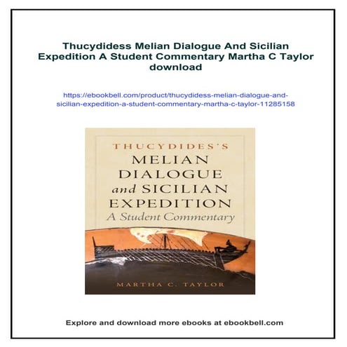Thucydidess Melian Dialogue And Sicilian Expedition A Student ...
