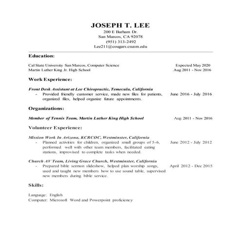 Stephen Johnson Resume | DOCX