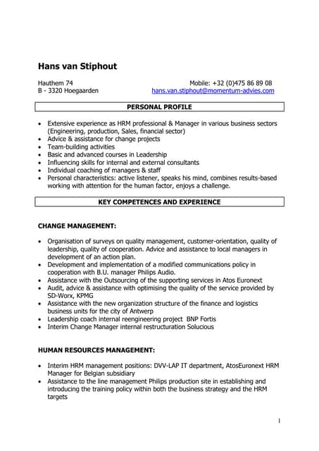 CV René Schori 2015 engl | PDF