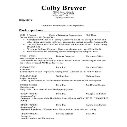 Resume C Brewer | DOC