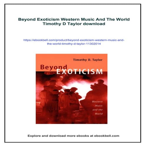 Beyond Exoticism Western Music And The World Timothy D Taylor | PDF