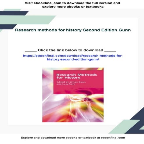 Research methods for history Second Edition Gunn | PDF