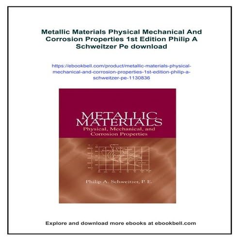 Metallic Materials Physical Mechanical And Corrosion Properties 1st ...