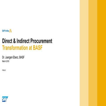 Direct and Indirect Procurement Transformation at BASF - 56554 | PDF