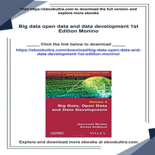 Big data open data and data development 1st Edition Monino | PDF
