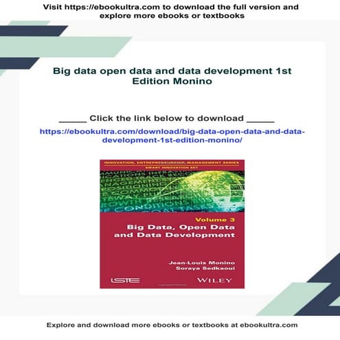 Big data open data and data development 1st Edition Monino | PDF